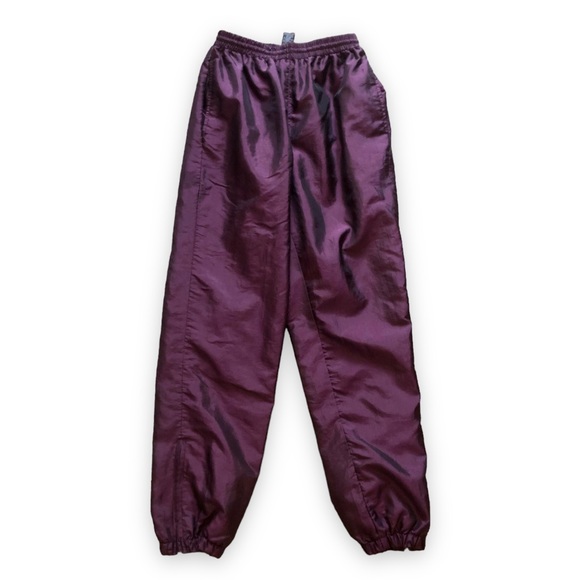 Pants & Jumpsuits | Vintage Purple Windbreaker Pants Metallic ...